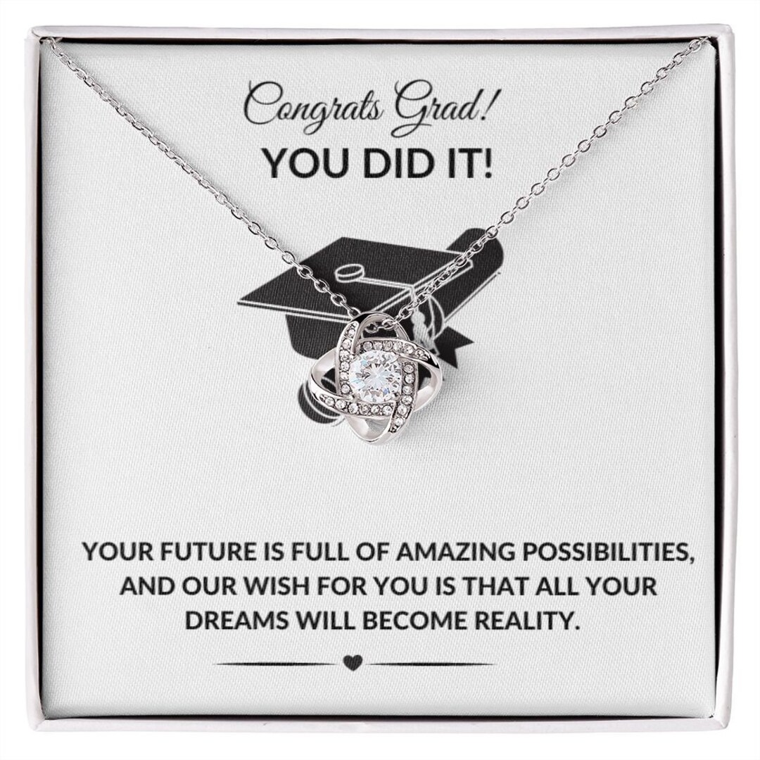 Congrats Grad! You Did It Graduation Love Knot Personalized Necklace ...