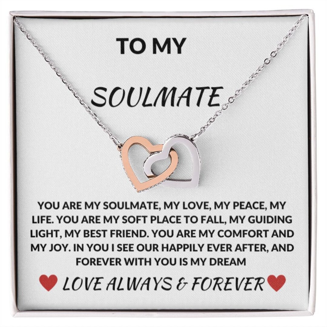 To My Soulmate Interlocking Hearts My Dream Personalized Necklace Gift ...
