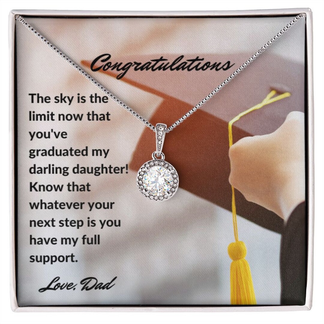 Congratulations My Daughter Love Dad Eternal Hope Necklace Graduation ...