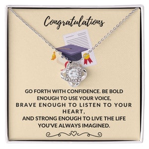 Congratulations Graduate Love Knot Necklace Graduation Gift - Etsy