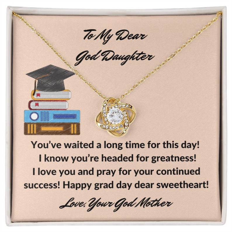 Congratulations My Dear Goddaughter Graduation Love Knot Necklace Gift ...
