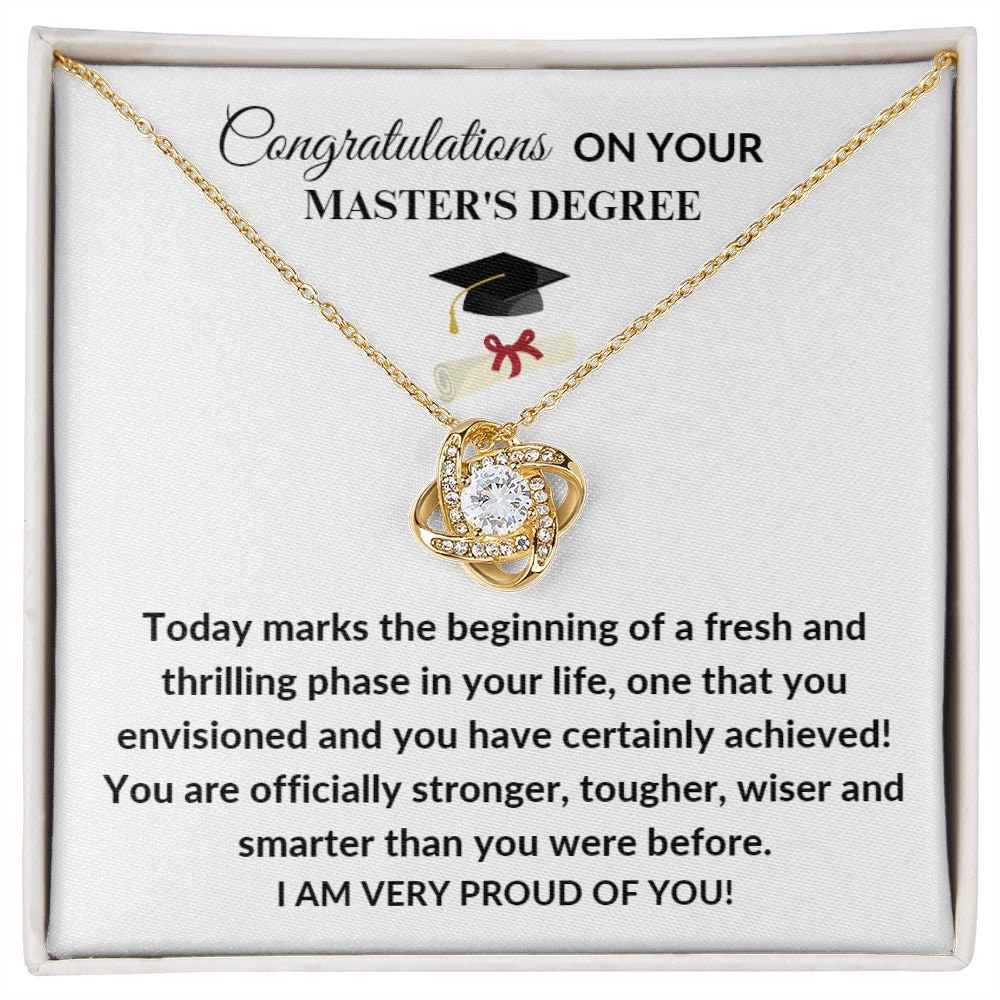 Congratulations on Your Master's Degree I'm Proud Love Knot Necklace - Etsy
