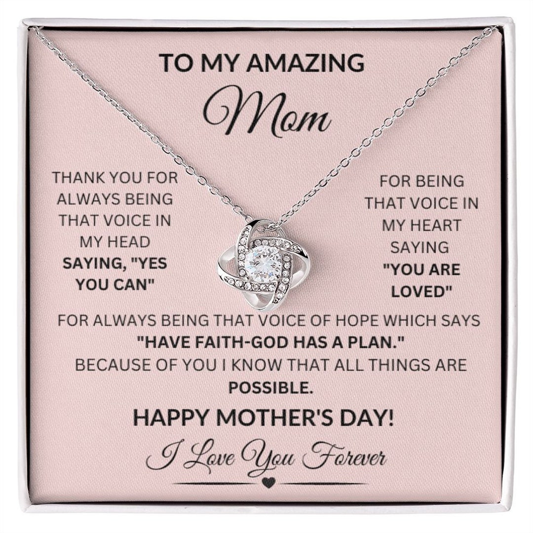 To My Amazing Mom Yes You Can Happy Mother's Day Love Knot Personalized ...