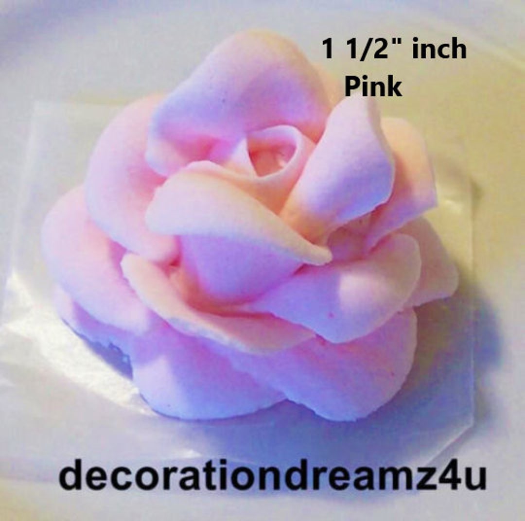 10 - 1 1/2" Edible Rose, Edible Flower, Topper, Edible Decoration ...