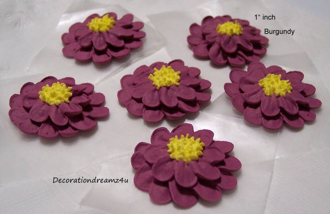 10 - 1" Edible Rose, Edible Mum, Edible Topper, Edible Decoration ...