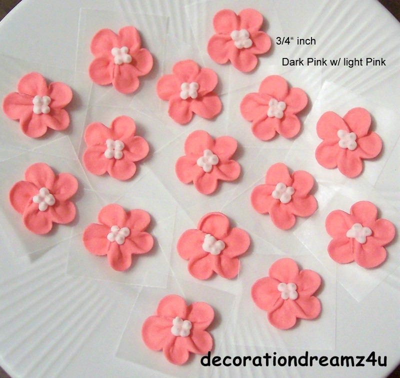 12 - 3/4" Edible Rose, Edible Flower, Edible Topper, Royal Icing Flower ...