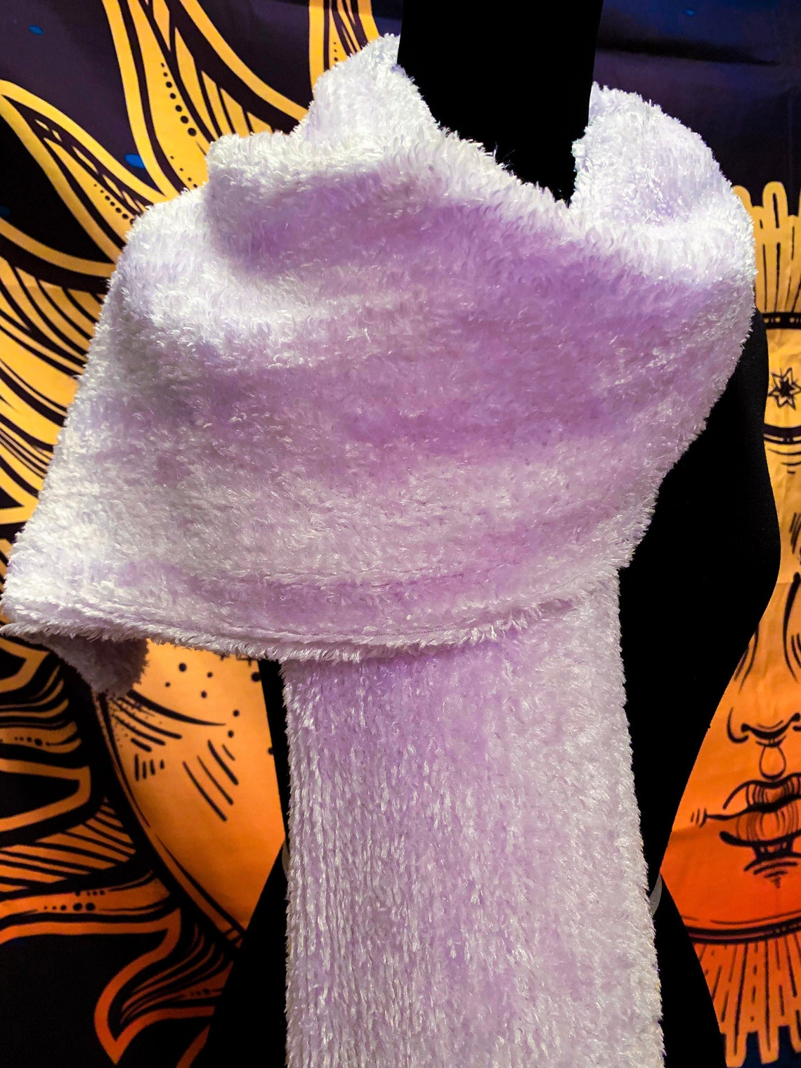 Fuzzy Wide White Winter Scarf - Etsy