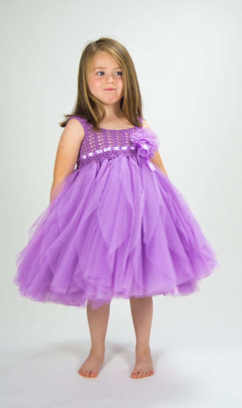 ELLA Vestido Bebé de Tul Lila Morado con Cintura Imperio y Top - Etsy ...