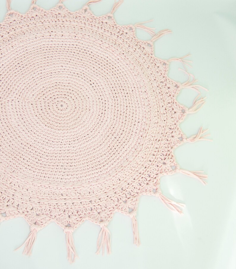 Crochet rug Blush Pink or Custom color Custom size Girl | Etsy