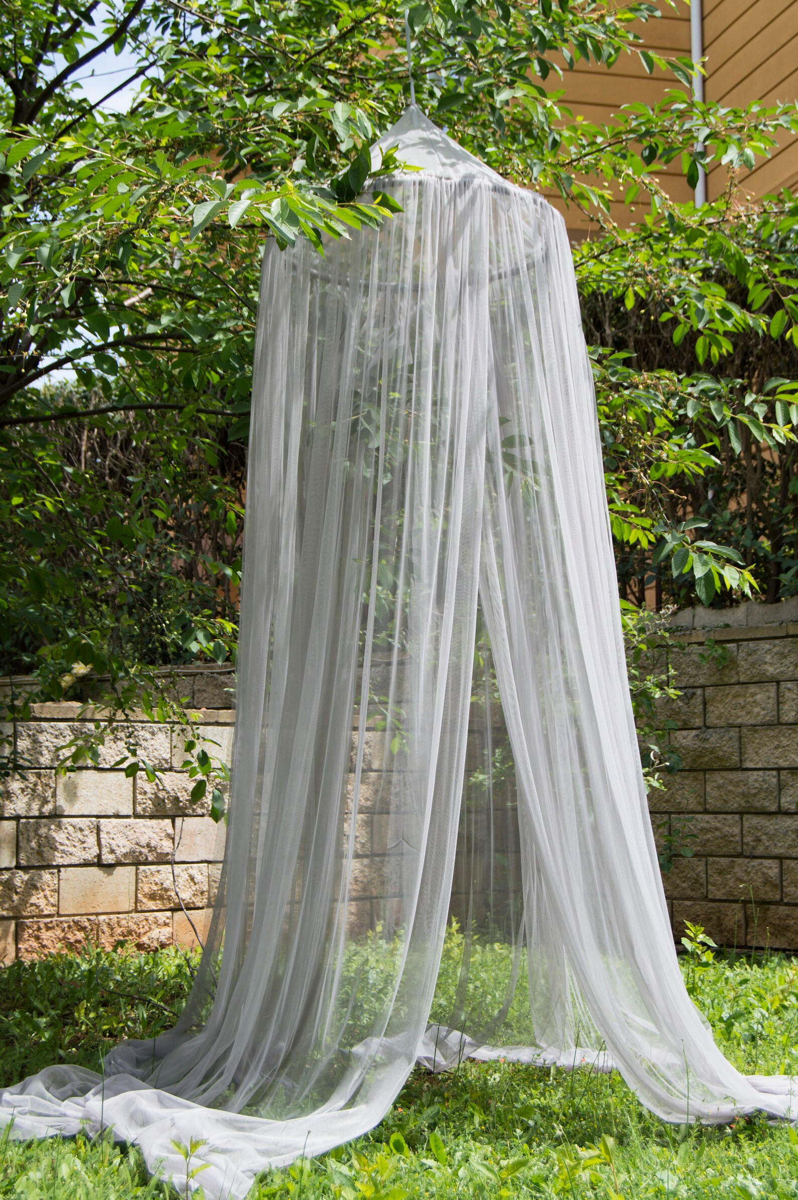 Light GRAY Baldachin Tulle Canopy Crib Bed Mesh Canopy | Etsy
