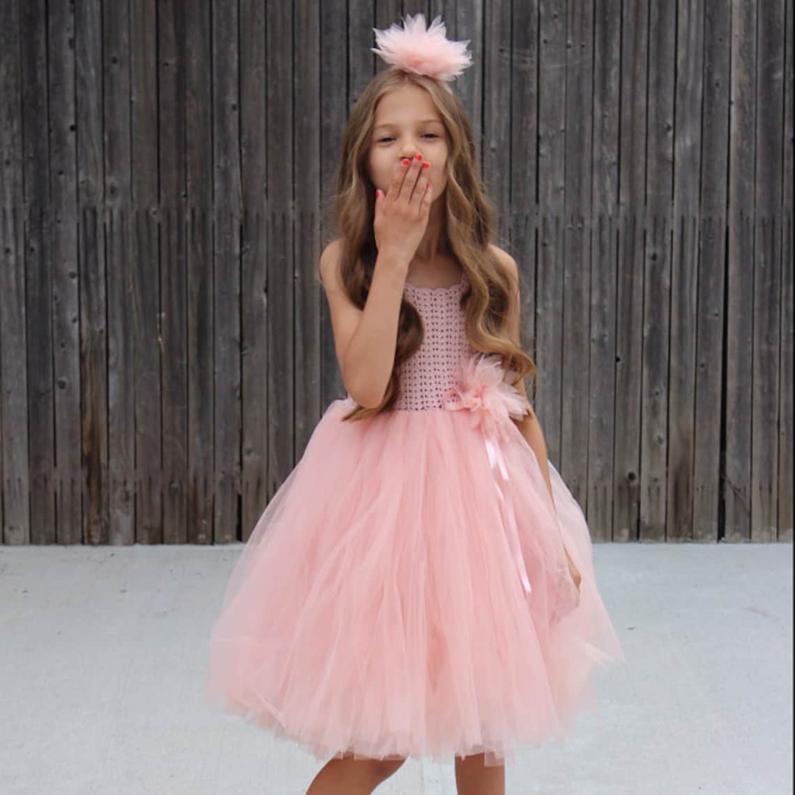 Girl Tutu Dress Flower Girl Tulle Dress With Lace Stretch Etsy