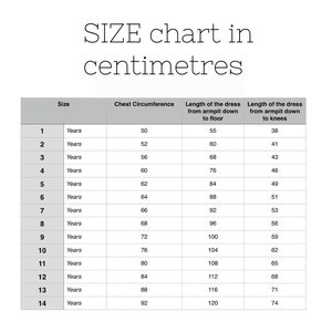 Size Chart - Etsy