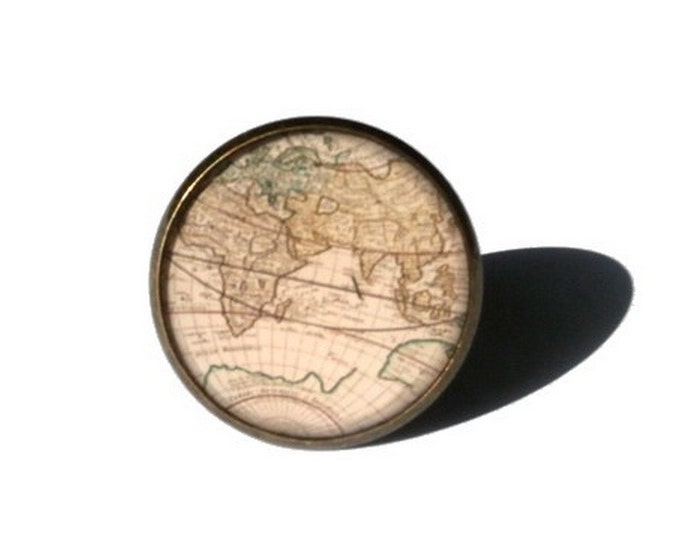 WORLD MAP RING Vintage Map Ring World Traveler Gift Travel Ring ...