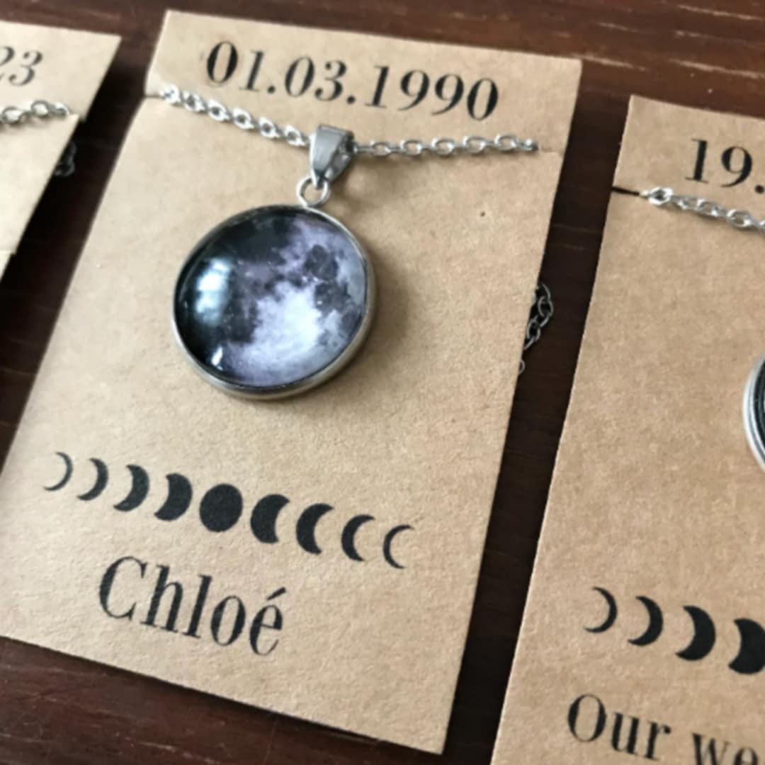Personalized Moon Phase Necklace, Custom Moon Phase Necklace, Custom ...