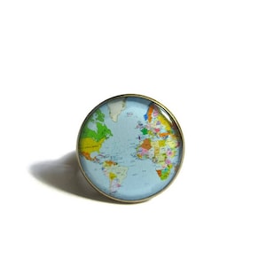 GLOBE Ring - World Map Ring - World Jewelry - Planet Earth Travel ...