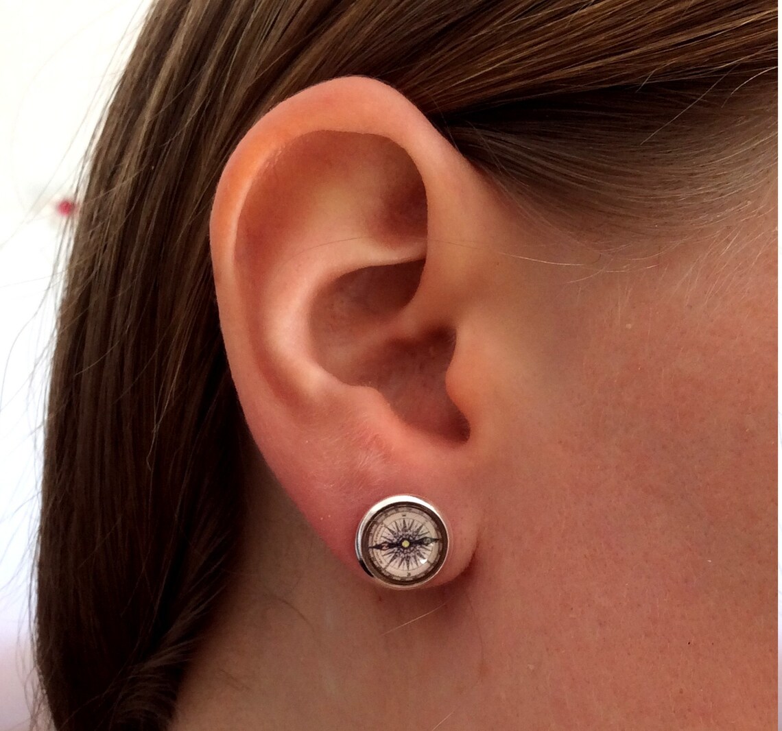 COMPASS FRIENDSHIP Earrings With "together Forever" Card, BFF, Best ...