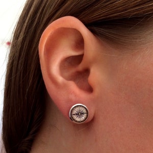 COMPASS FRIENDSHIP Earrings With "together Forever" Card, BFF, Best ...