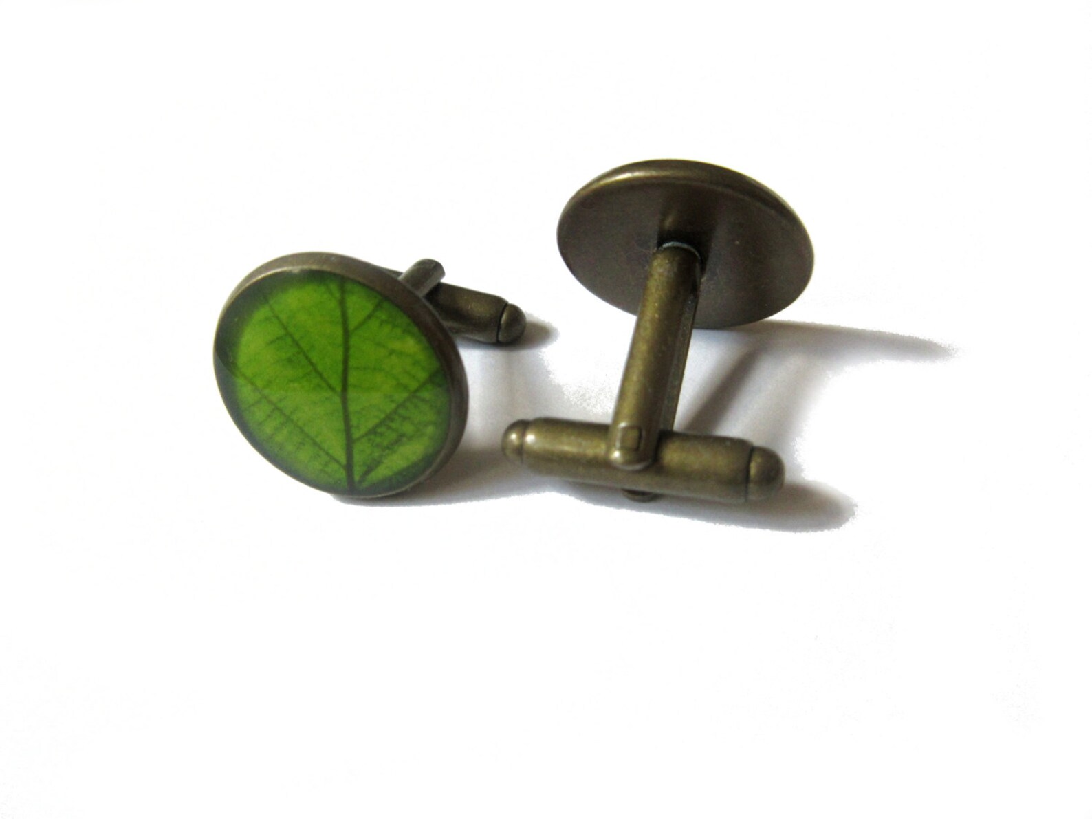 GREEN LEAF CUFFLINKS Men Cufflinks Men Accessories Gift | Etsy