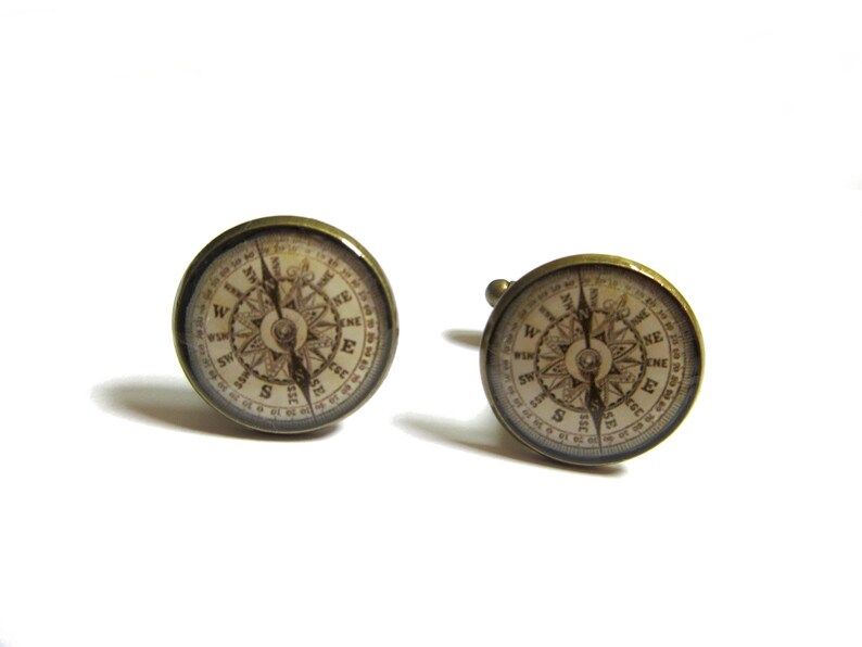 ANTIQUE COMPASS CUFFLINKS Traveler Gift Compass Cuff Links | Etsy