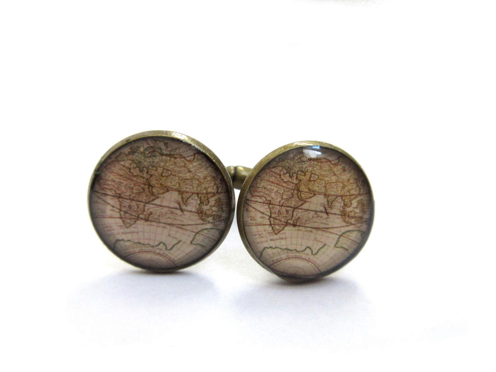 WORLD MAP CUFFLINKS Vintage Map Cufflinks World traveler | Etsy