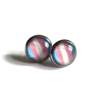 Transgender Pride Flag Studs, Symbol LGBTQ Lesbian Gay Bisexual Queer, Transgender Flag, Pastel ...