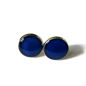 DARK BLUE Stud Earrings, Blue Earrings, Statement Studs, Night Sky ...