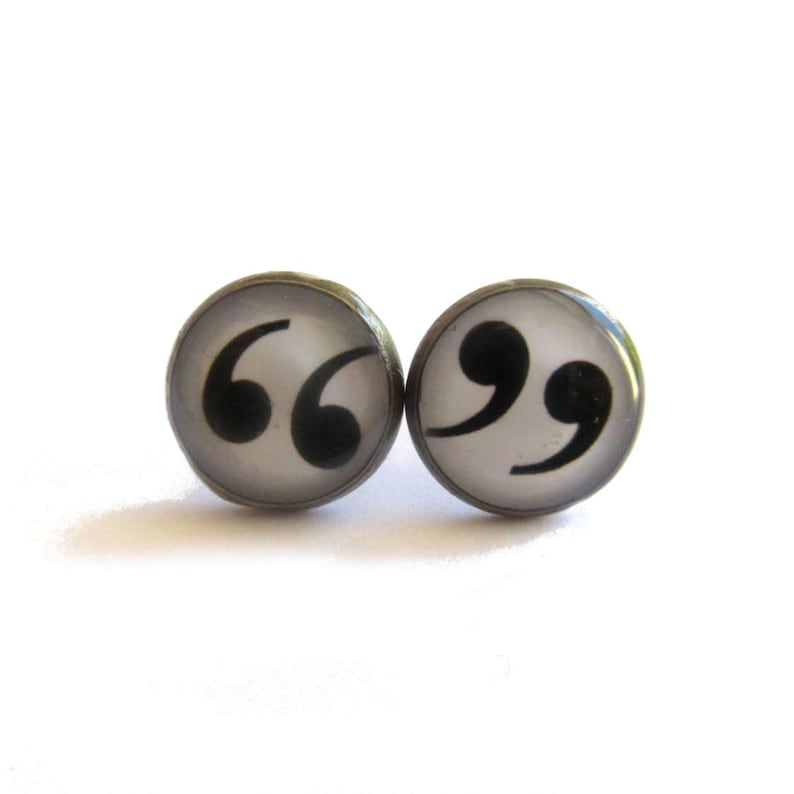 Quotation Mark Earrings, Gift for Writer, Reader Earrings, Writer Studs ...