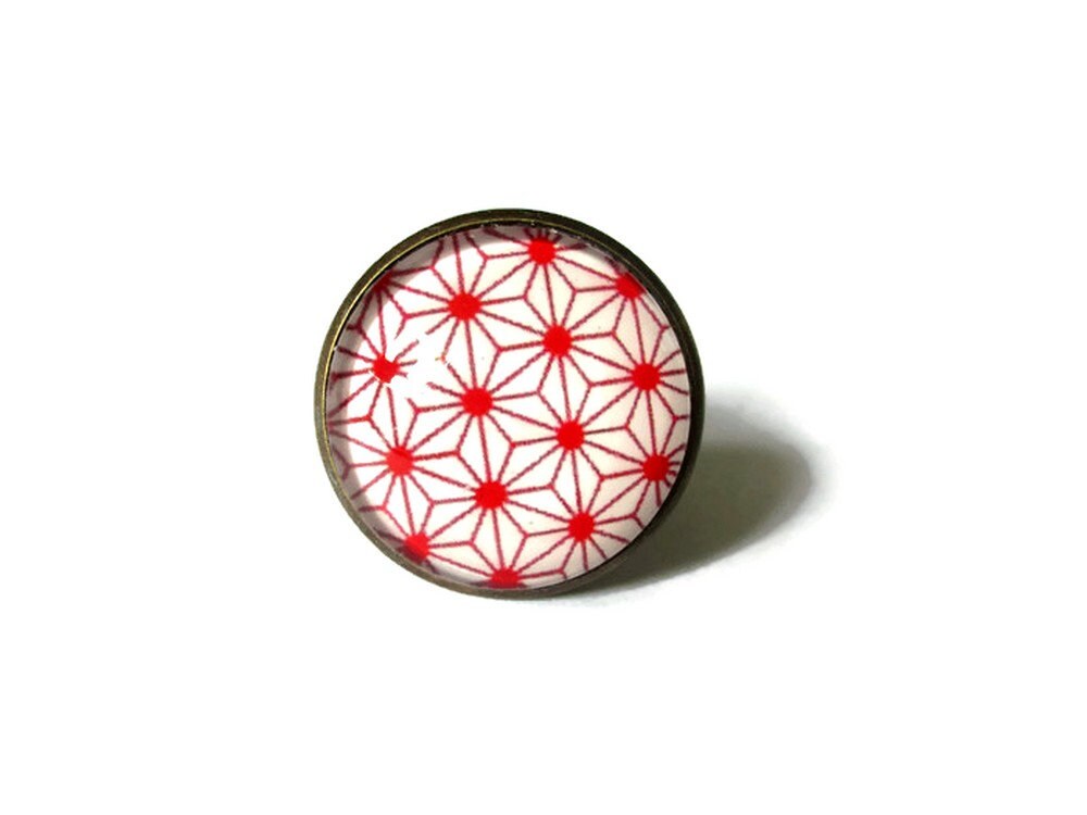 GEOMETRIC RING Red JAPANESE Ring Boho Ring Gypsy Ring | Etsy