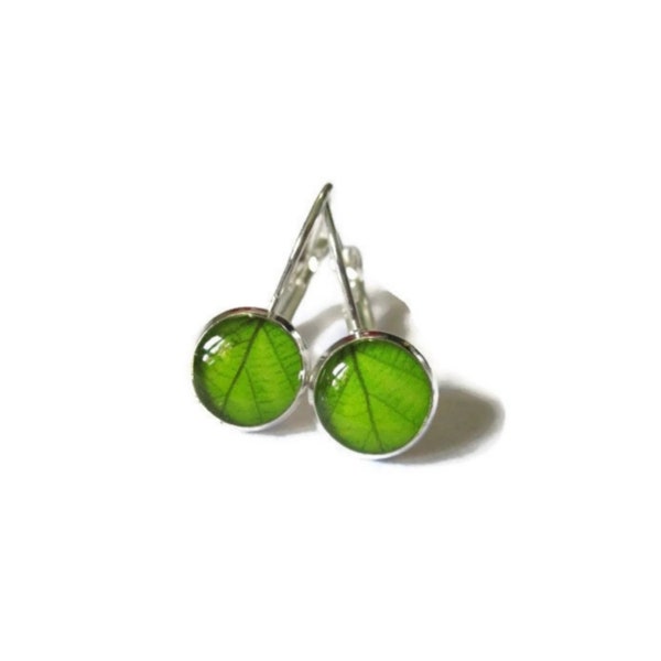 Green Leaf Earrings Etsy