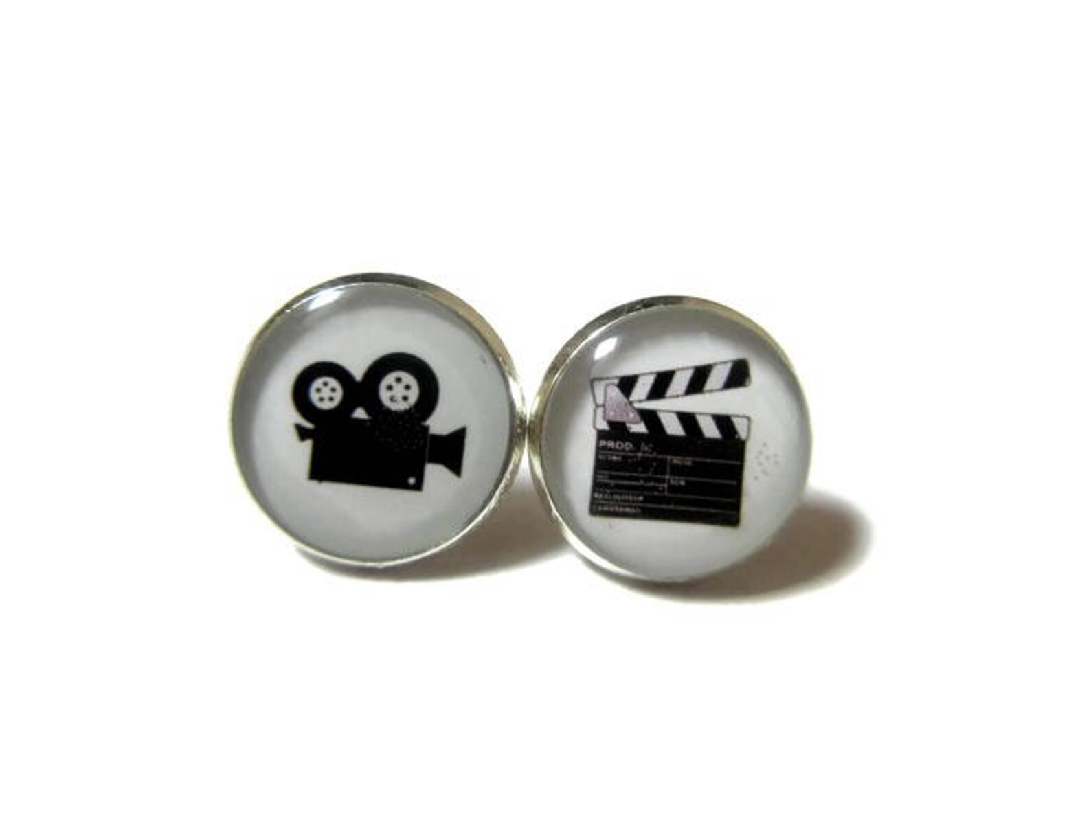MOVIE CAMERA EARRINGS Camera Clapperboard Director's - Etsy