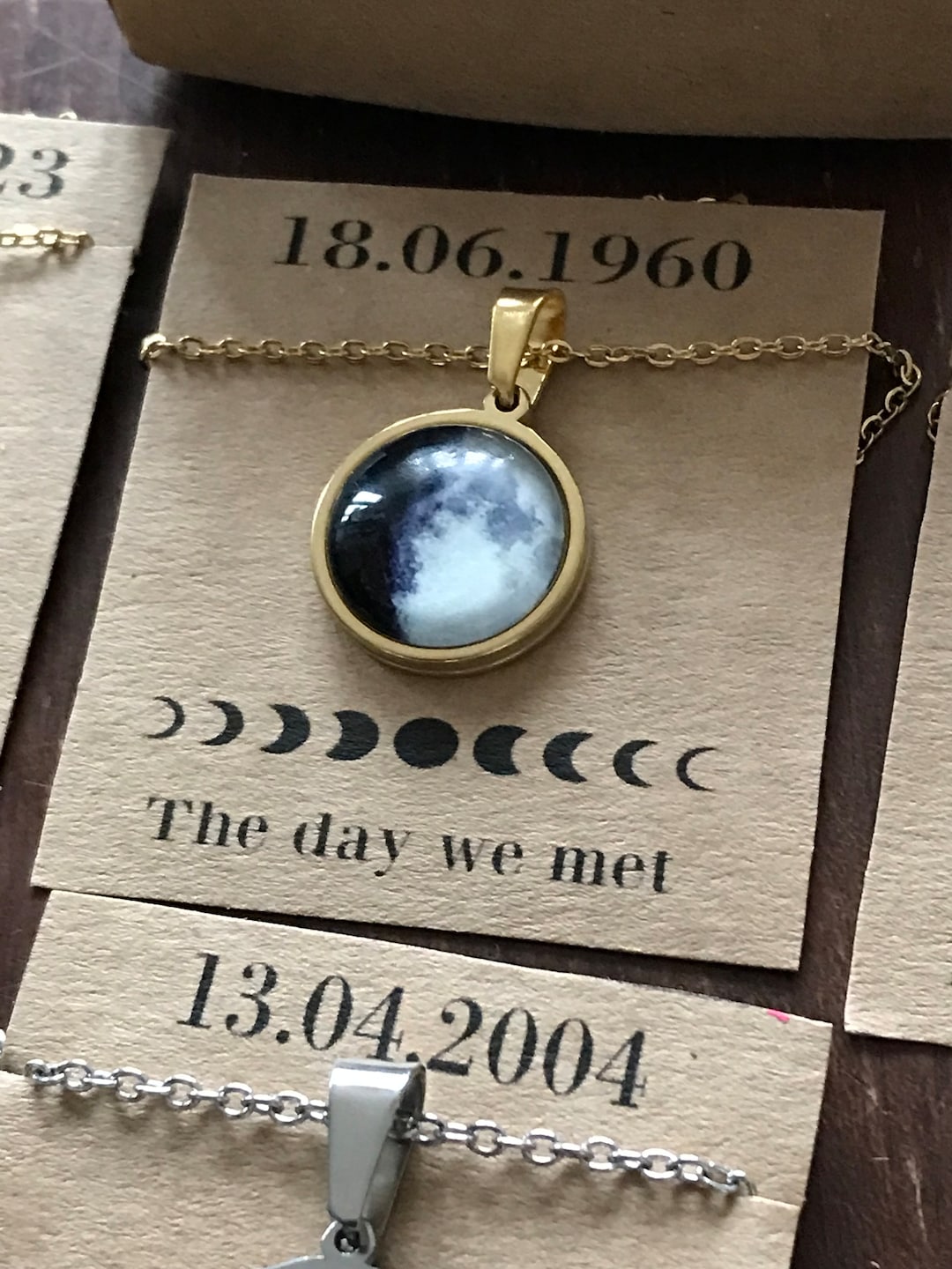 Small Personalized Moon Phase Necklace, Custom Moon Phase Necklace ...