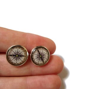 COMPASS FRIENDSHIP Earrings With "together Forever" Card, BFF, Best ...
