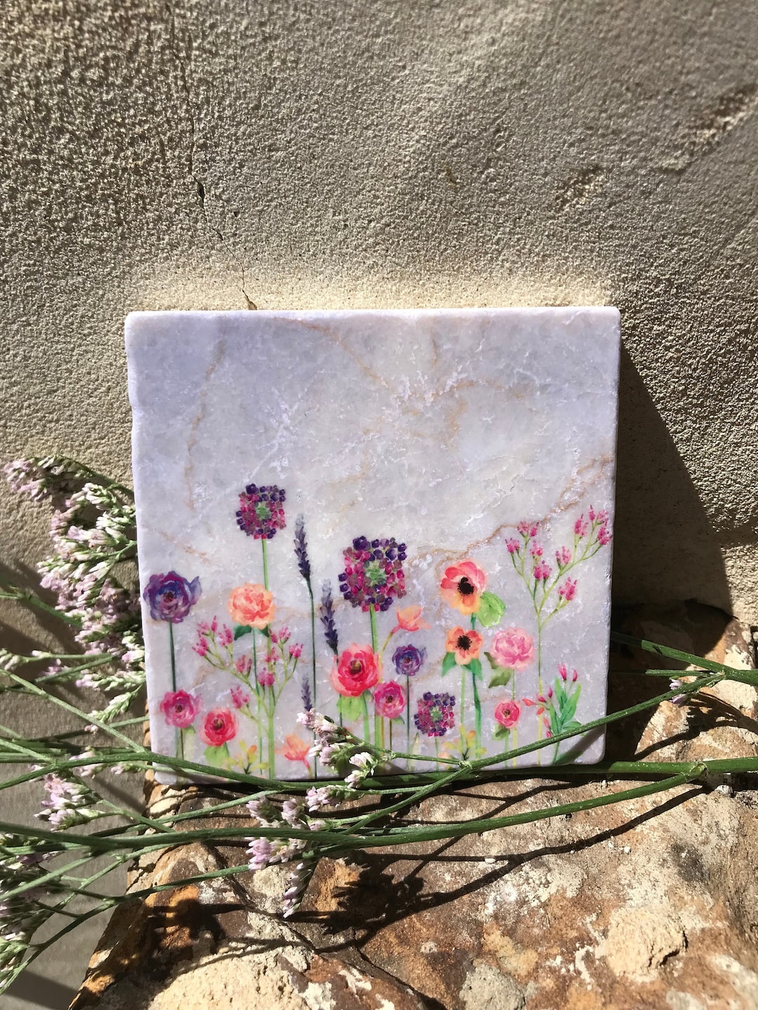 Tile Watercolor Meadow 10 Cm X 10 Cm - Etsy