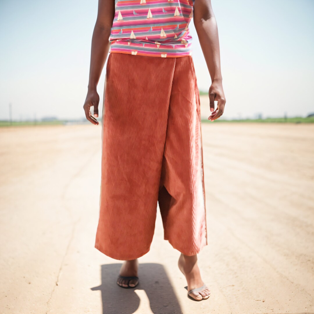 Corduroy Culottes Emma Rust Red - Etsy
