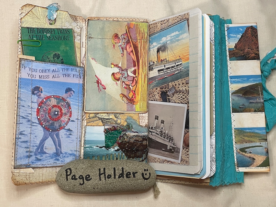 Trifold Journal, Vintage Beach Journal, Pocket Journal - Etsy