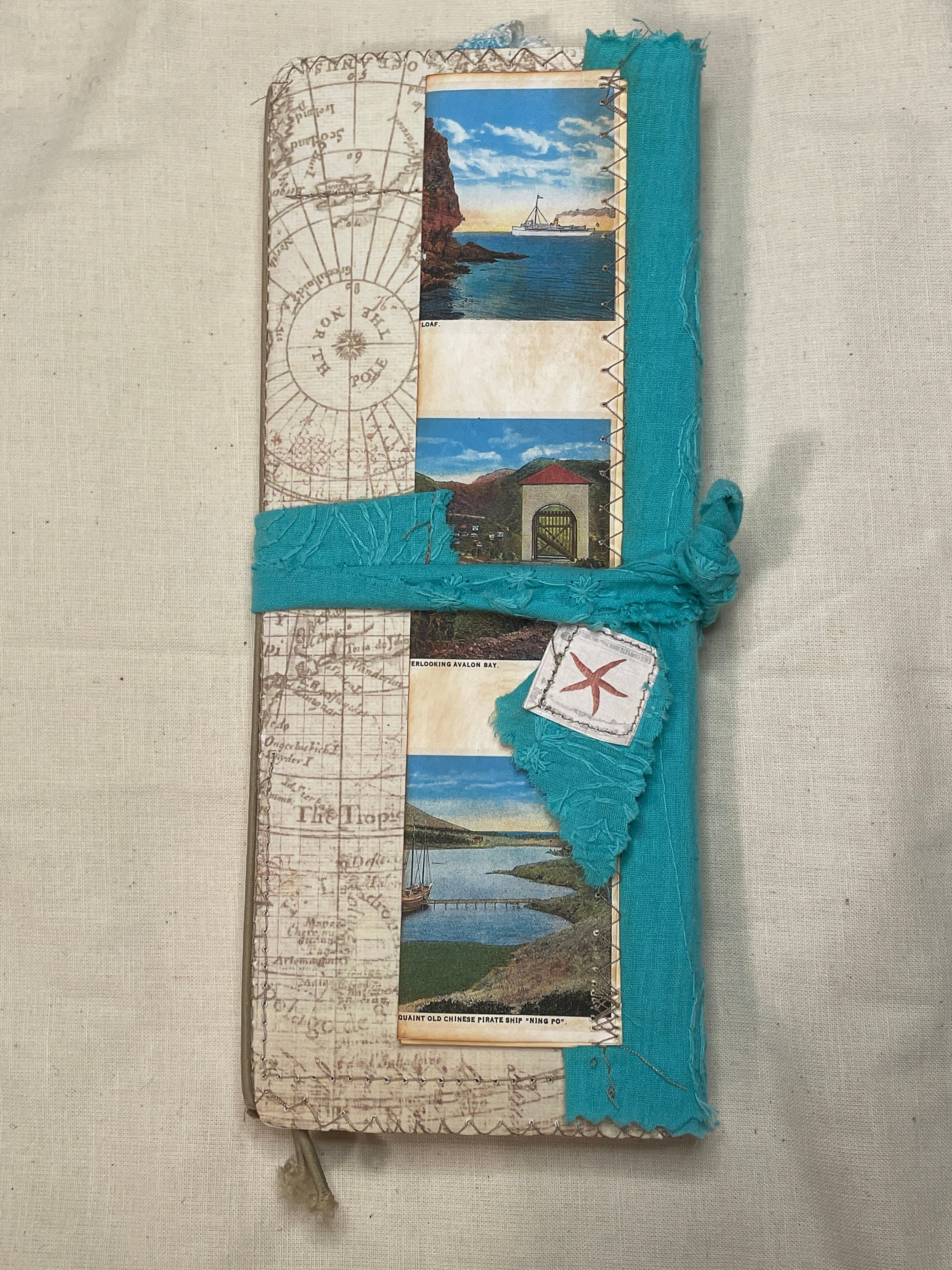 Trifold Journal, Vintage Beach Journal, Pocket Journal - Etsy