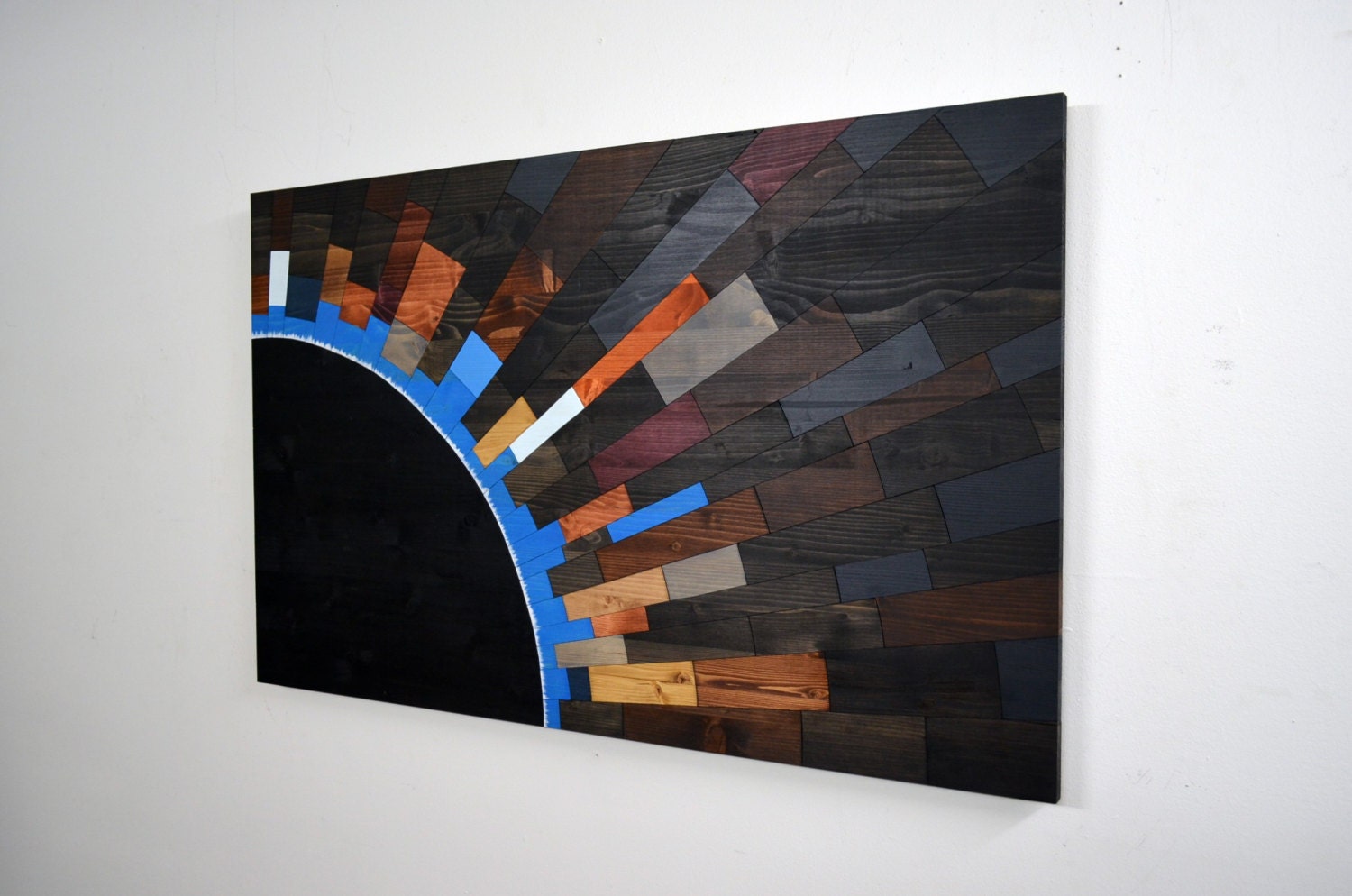 Wood wall art Eclipse of Jupiter wooden wall - Etsy España