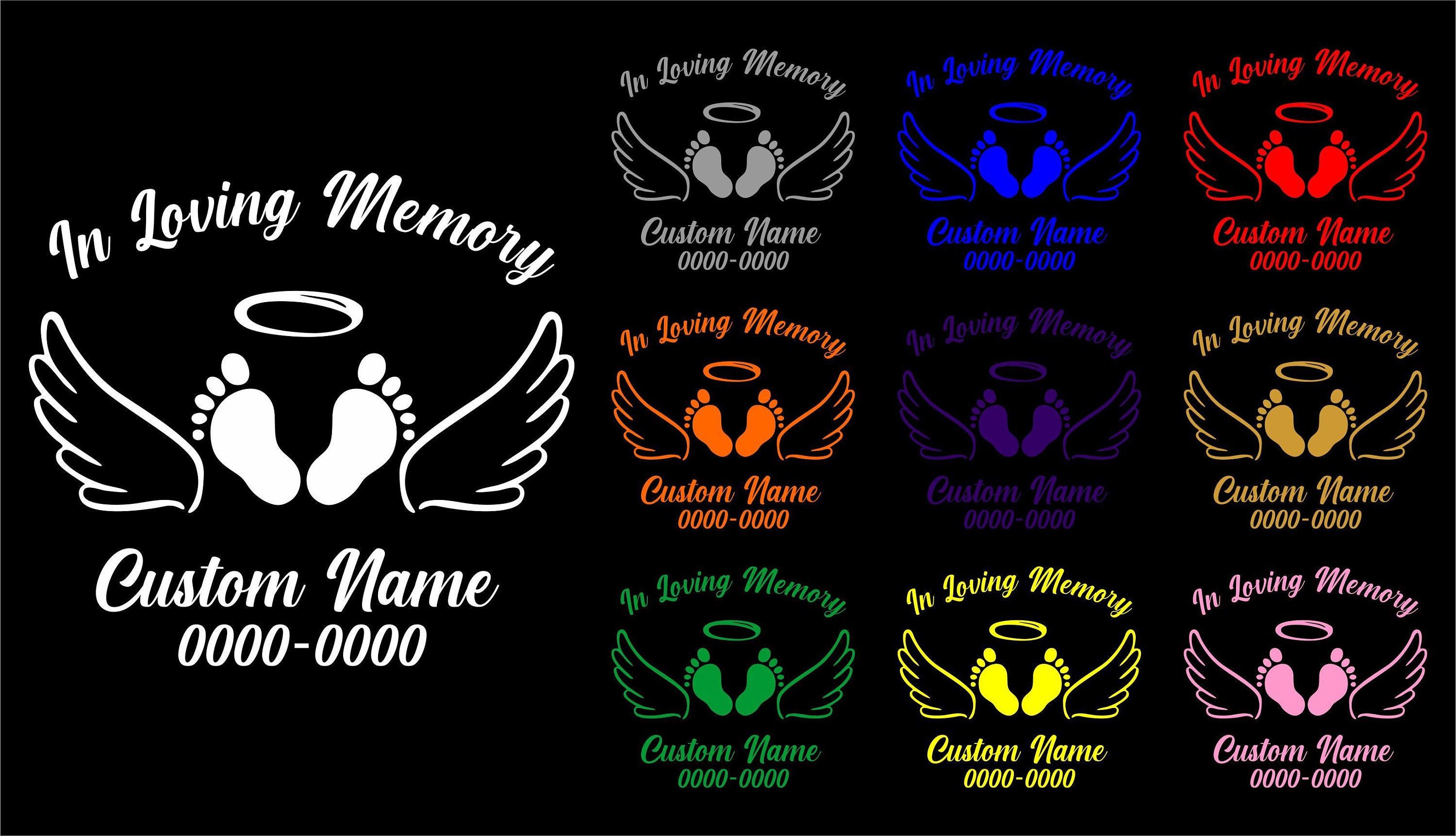 Custom in Loving Memory Date & Name Decal Choose Size Color - Etsy