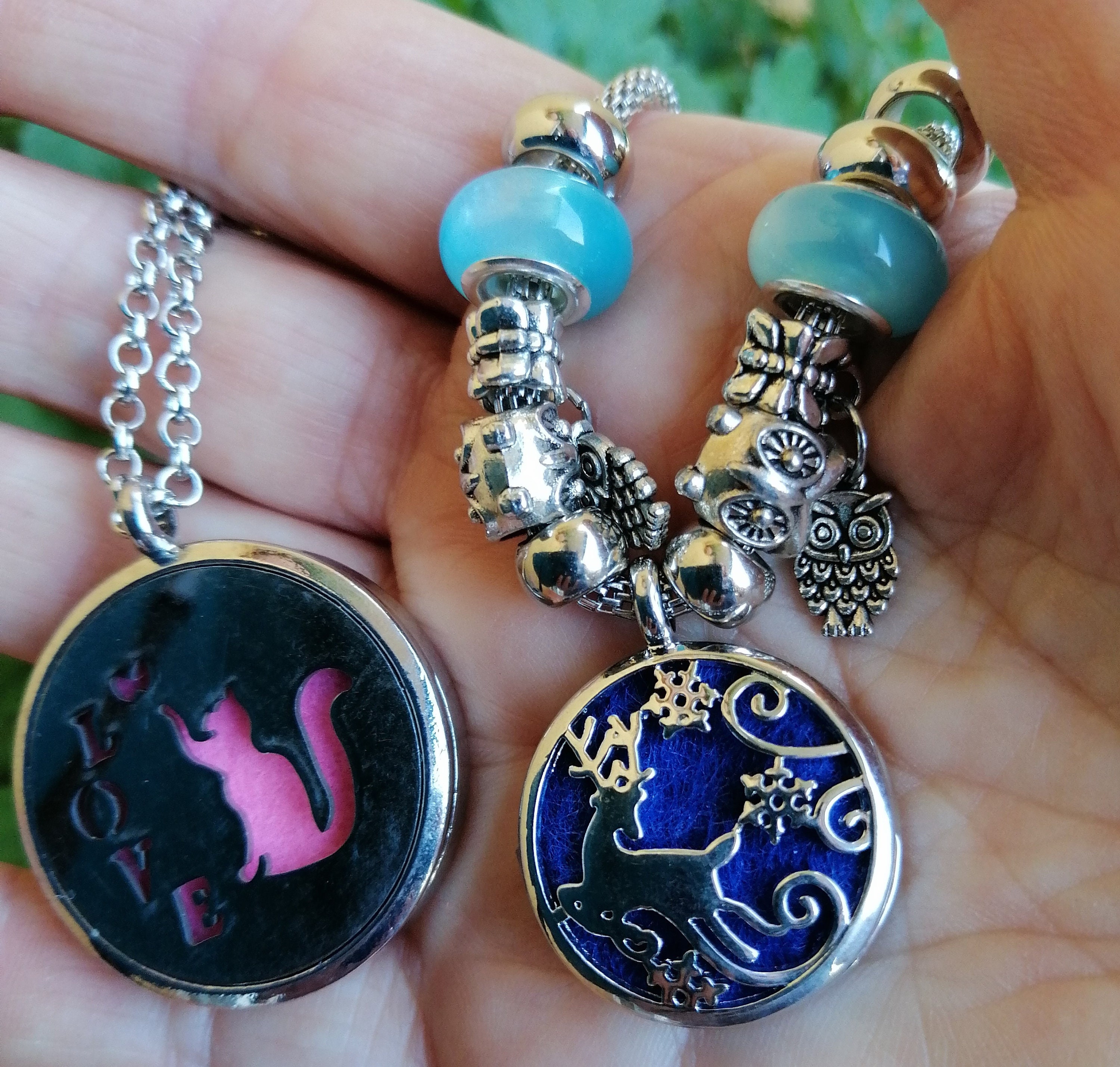 Collar o pulsera con colgante difusor para aromaterapia con temática de ...