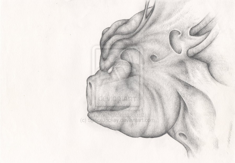 Beast Alien Fantasy Art Pencil Drawing High Quality Signed A4 Print ...
