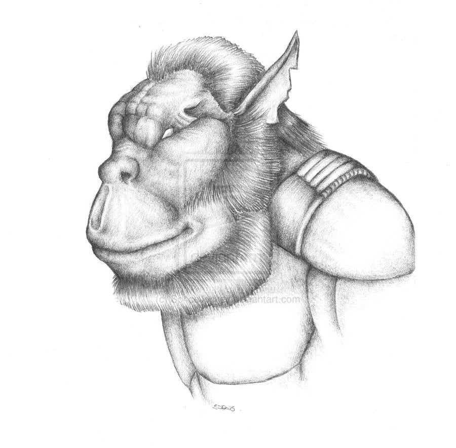 Alien Warrior Fantasy Art Pencil Drawing High Quality Signed A4 Print ...