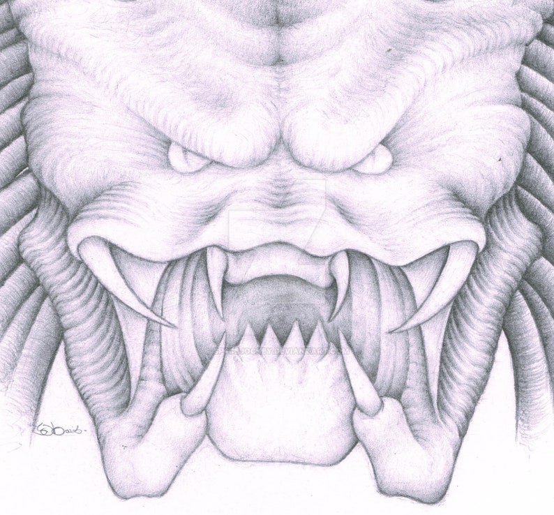 Predator Movie Alien Art Drawing HQ Signed A4 Print - Etsy UK