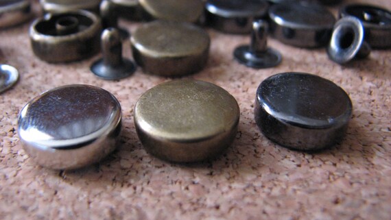 Round Rivets Flat Button Style Stud Spot Nickel Antique - Etsy