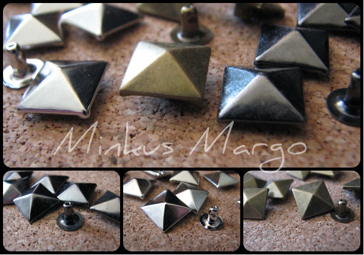Pyramid Square Rivets Antique Brass Nickel Gun Metal DIY - Etsy