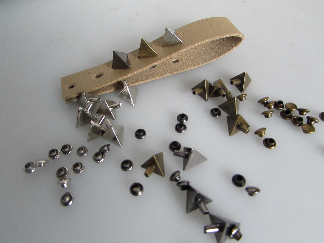 Triangle Spike Rivets 9mm Stud Spot Nickel, Bronze, Gun Metal Quantity ...