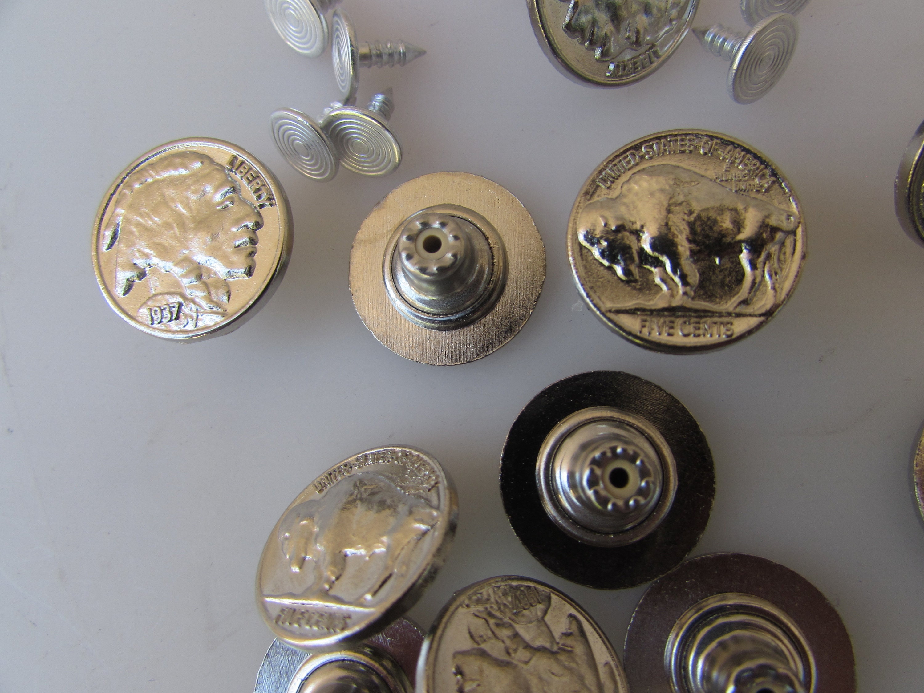 Buffalo / Indian Nickel Coin Button Stud 20mm Shank Rivet - Etsy