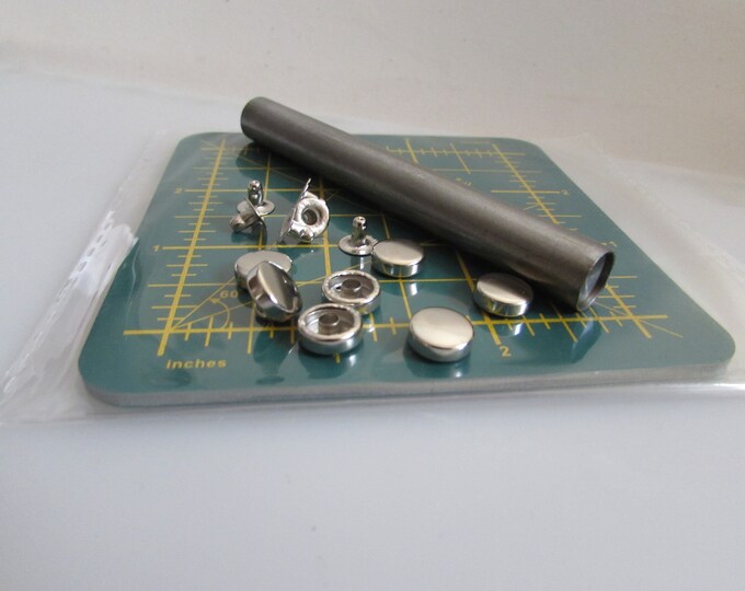 100 Sets 8mm Head X 7mm Post Rivet Round Cap Double Headed pearl Nickel ...