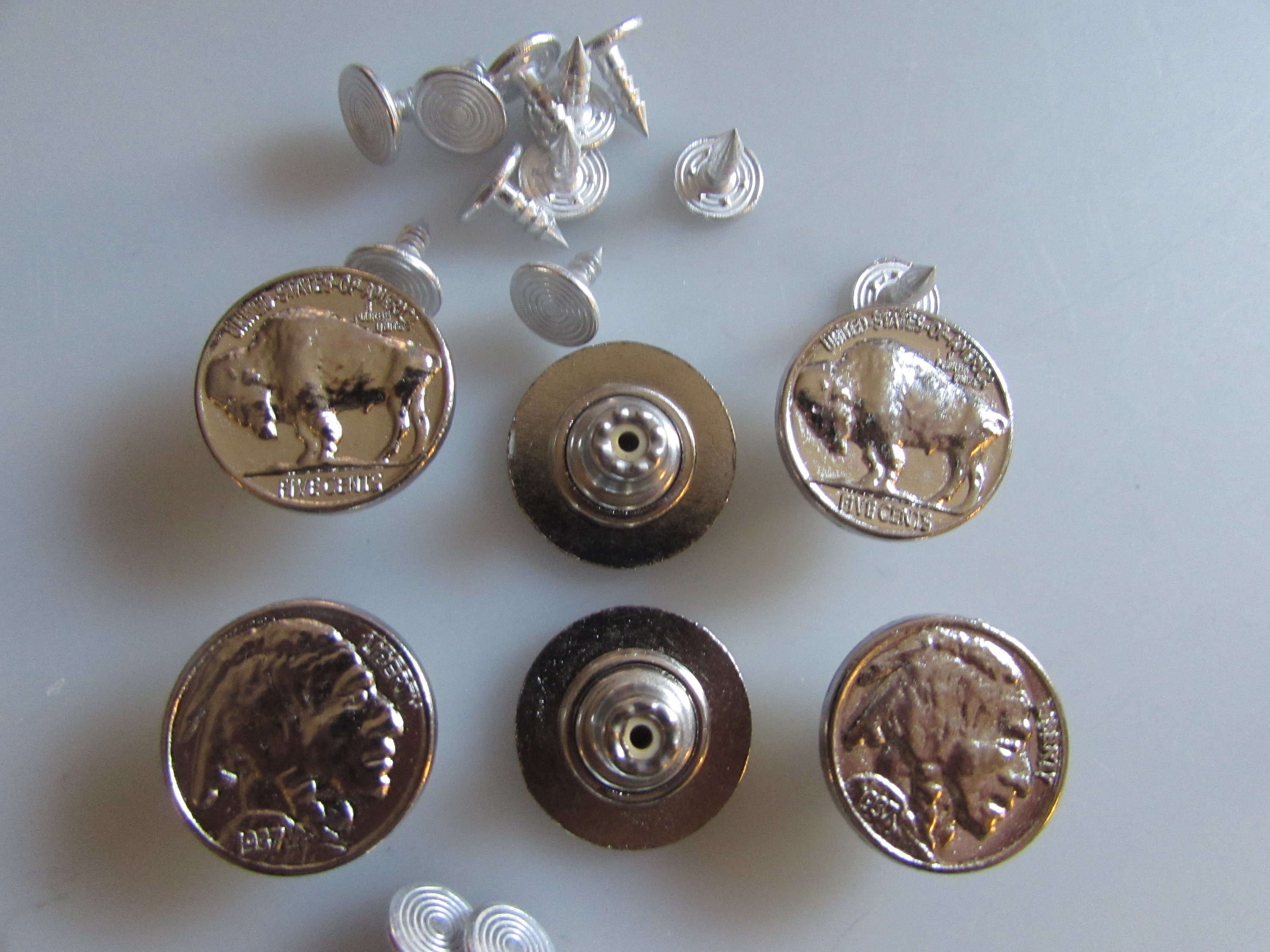 Buffalo / Indian Nickel Coin Button Stud 20mm Shank Rivet - Etsy