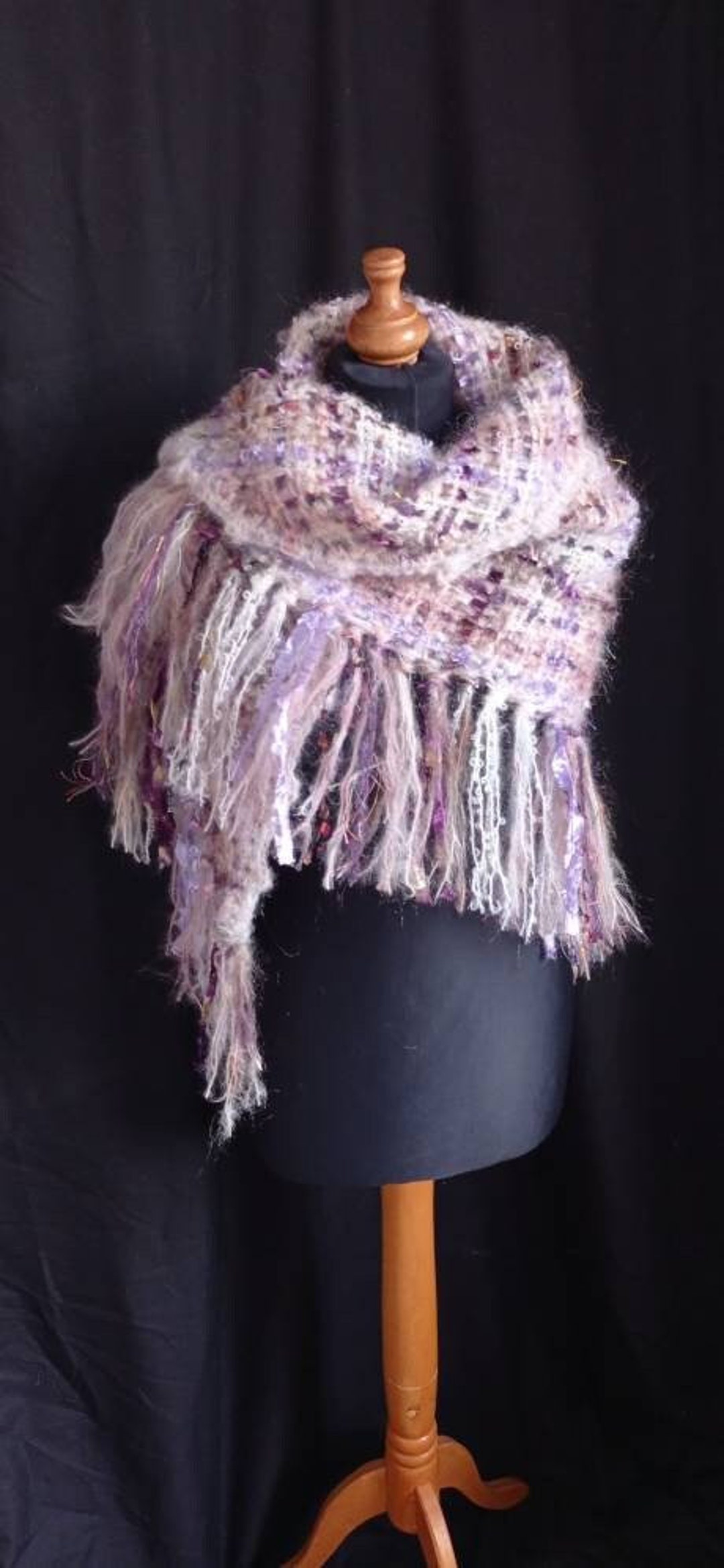 Handwoven Triangular Shoulder Shawl. Mini Festival/ Fireside/wheelchair ...