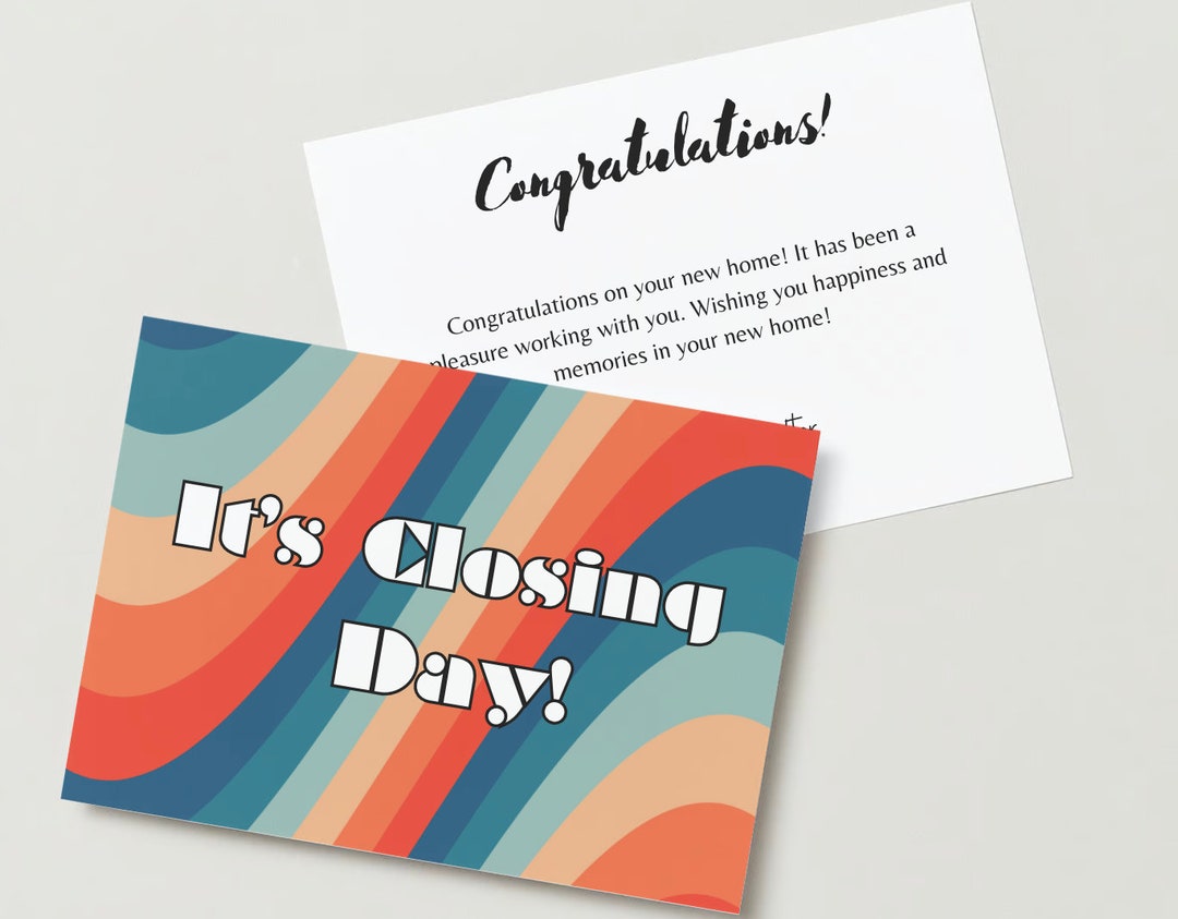 Closing Day Card-client Appreciation Card-home Buyers Real Estate ...